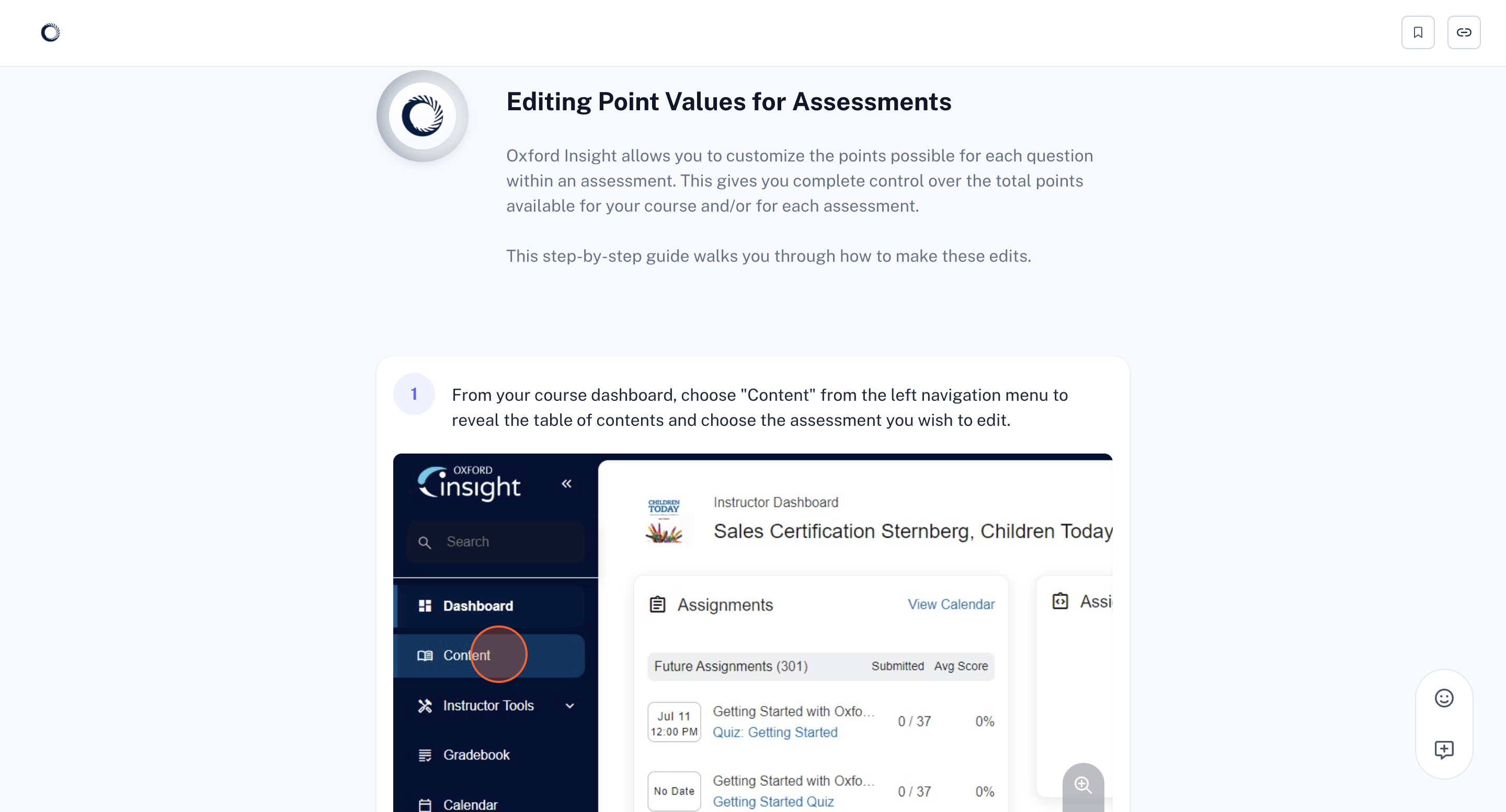 Edit Point Values for Quizzes - Oxford Insight